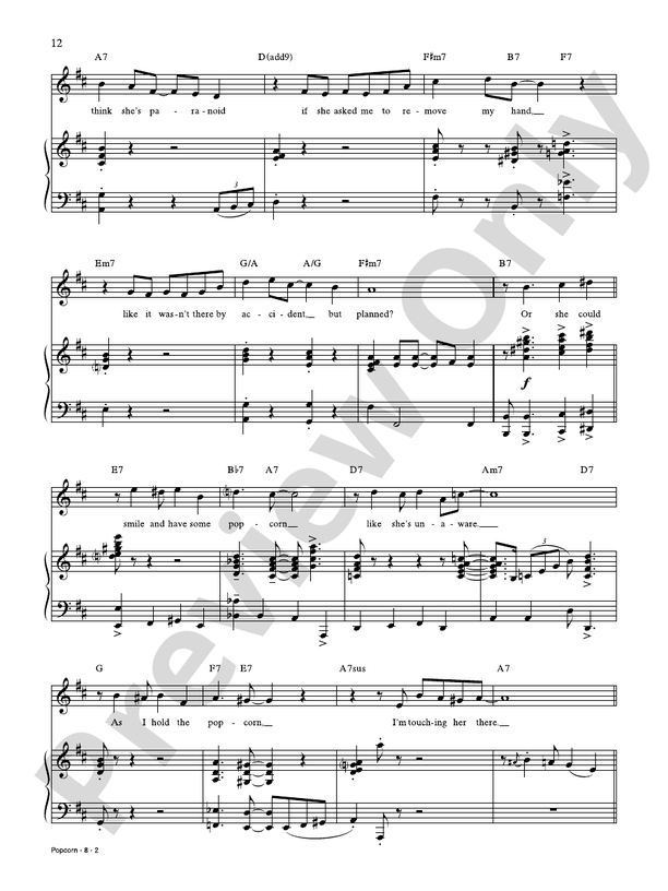 Popcorn: Piano/Vocal: Brad Ross - Digital Sheet Music Download