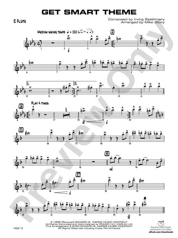 Get Smart Theme: Flute: Flute Part - Digital Sheet Music Download