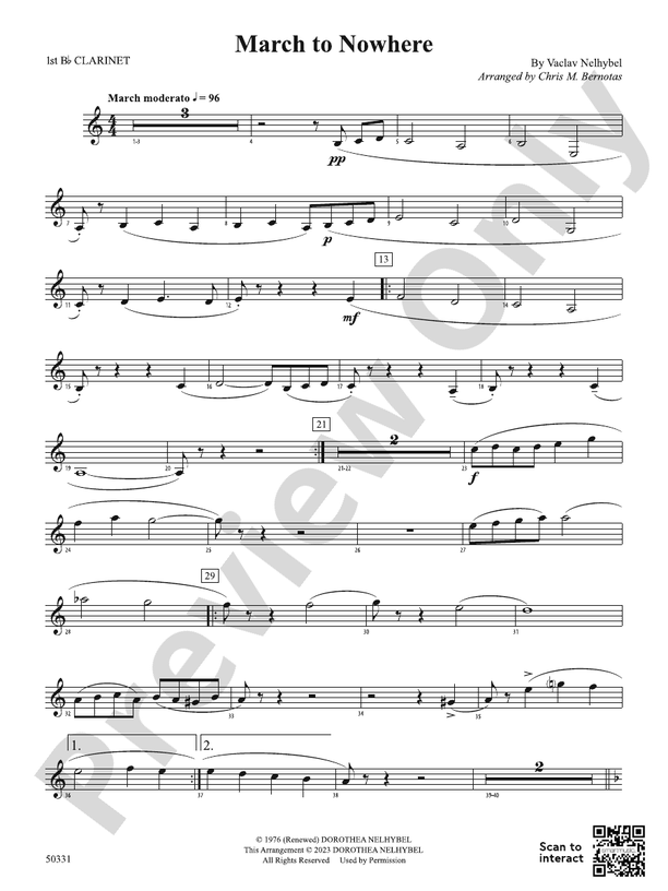 March to Nowhere: 1st B-flat Clarinet: 1st B-flat Clarinet Part - Digital Sheet Music Download