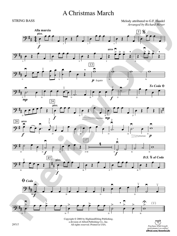 A Christmas March: String Bass: String Bass Part - Digital Sheet Music ...