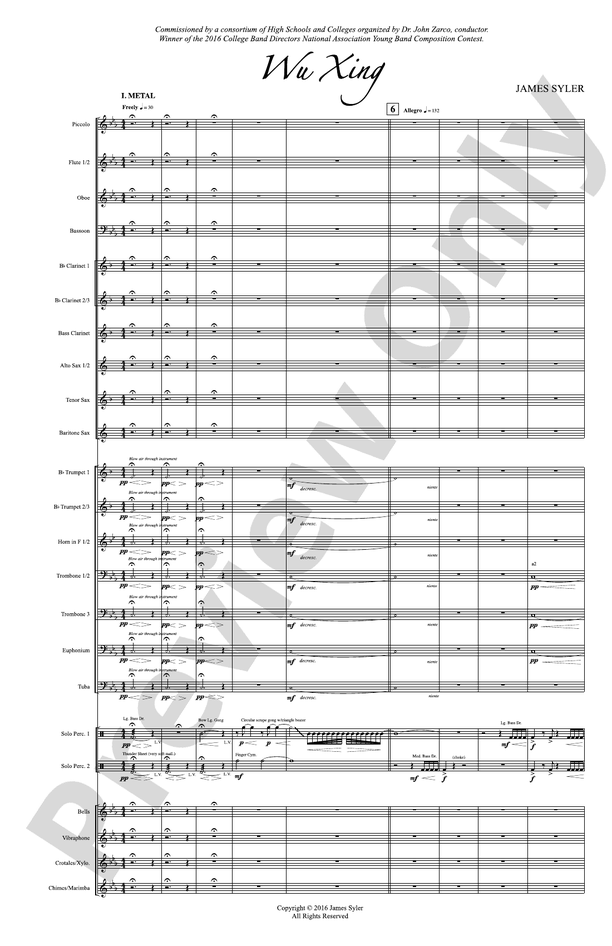 Wu Xing: : James Syler - Digital Sheet Music Download