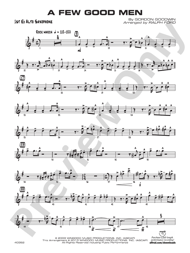A Few Good Men: E-flat Alto Saxophone: E-flat Alto Saxophone Part - Digital Sheet Music Download