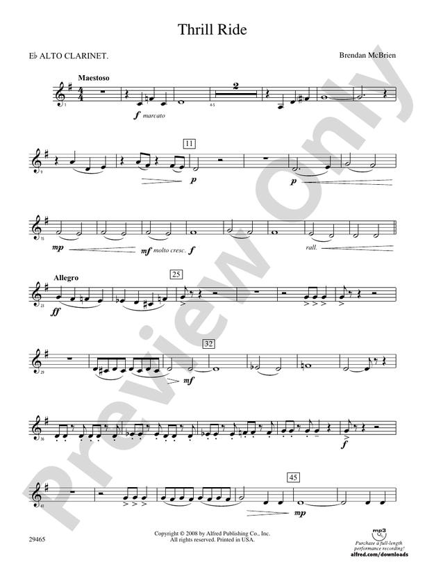 Thrill Ride: (wp) E-flat Alto Clarinet: (wp) E-flat Alto Clarinet World ...