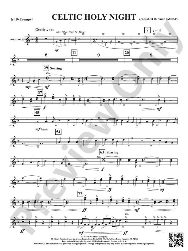 Celtic Holy Night: 1st B-flat Trumpet: 1st B-flat Trumpet Part ...