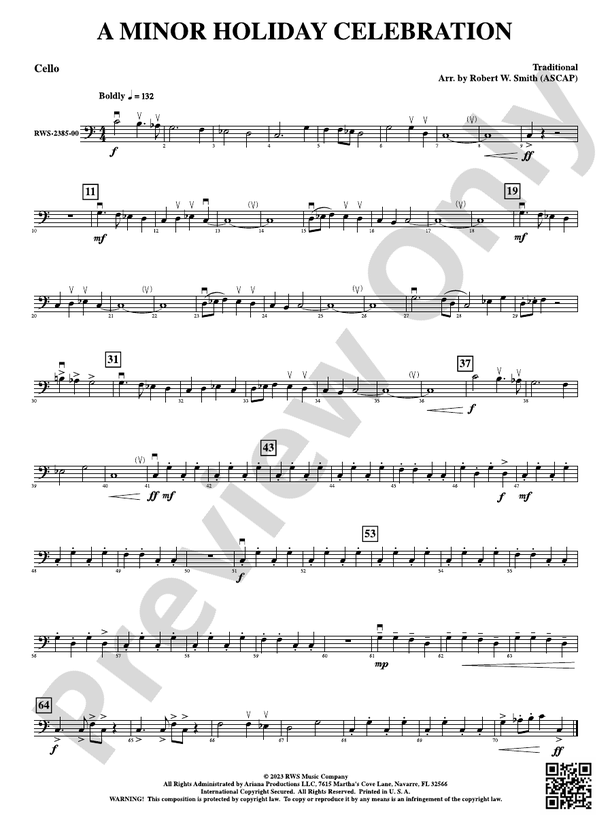 A Minor Holiday Celebration: Cello: Cello Part - Digital Sheet Music ...