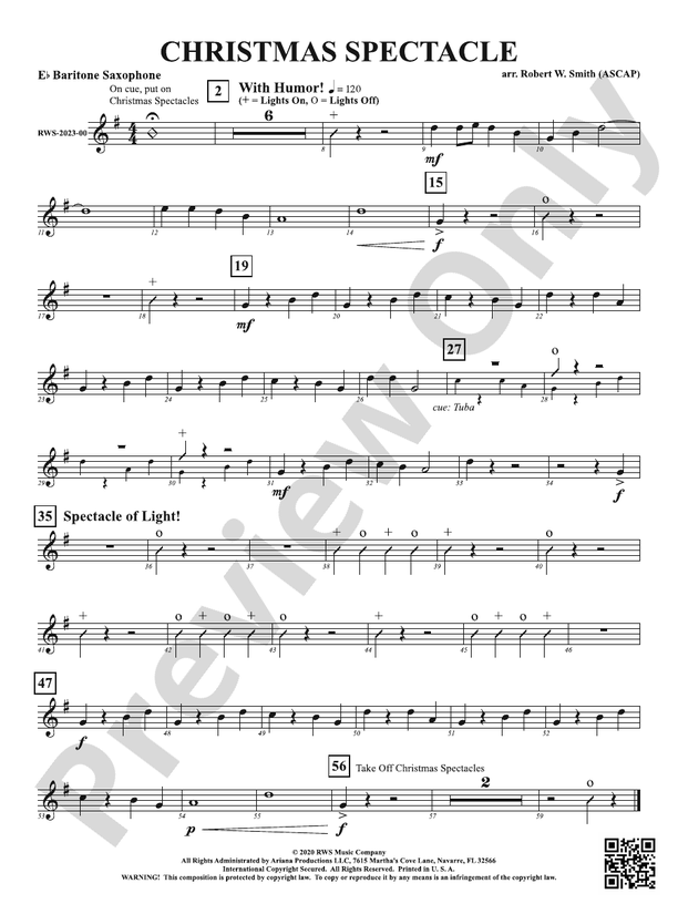 Christmas Spectacle: E-flat Baritone Saxophone: E-flat Baritone Saxophone Part - Digital Sheet ...