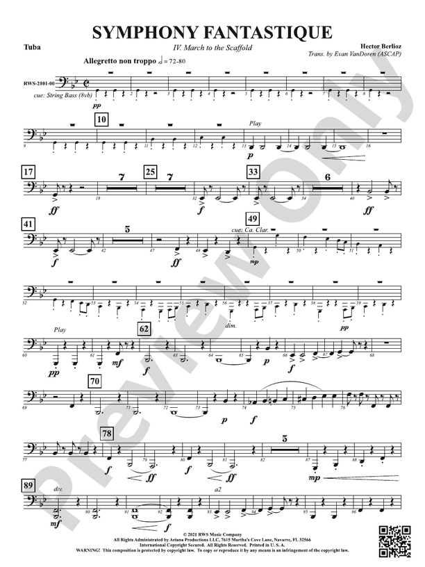 Symphony Fantastique - IV. March to the Scaffold: Tuba: Tuba Part ...