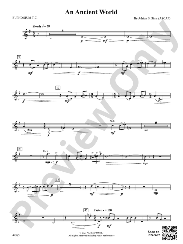 An Ancient World: Baritone T.C.: Baritone T.C. Part - Digital Sheet ...