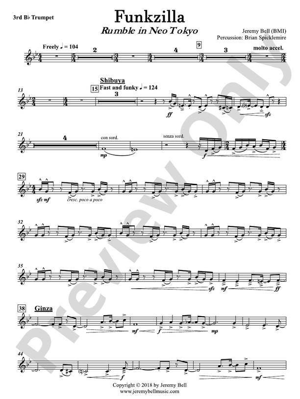 Funkzilla: Rumble in Neo Tokyo: 3rd B-flat Trumpet: 3rd B-flat Trumpet ...
