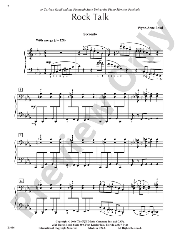Rock Talk: Piano: Wynn-Anne Rossi - Digital Sheet Music Download