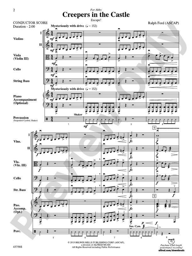 Creepers in the Castle: Score: String Orchestra Score - Digital Sheet ...