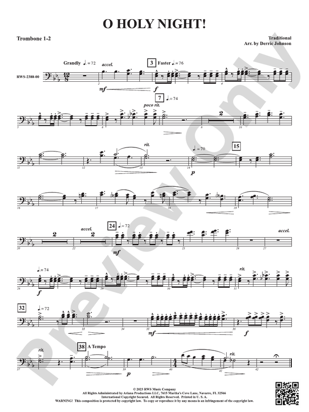 O Holy Night!: 1st & 2nd Trombones: 1st & 2nd Trombones Part - Digital ...