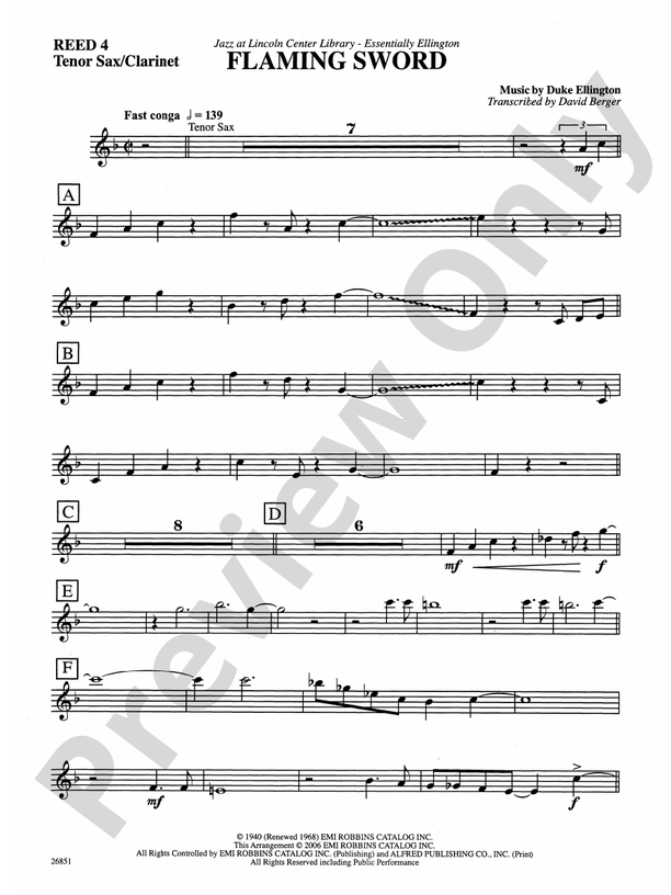 Flaming Sword: 2nd B-flat Tenor Saxophone: 2nd B-flat Tenor Saxophone Part - Digital Sheet Music ...
