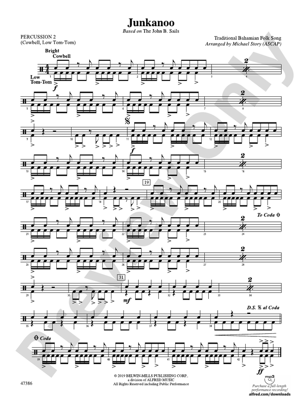 Junkanoo: 2nd Percussion: 2nd Percussion Part - Digital Sheet Music ...