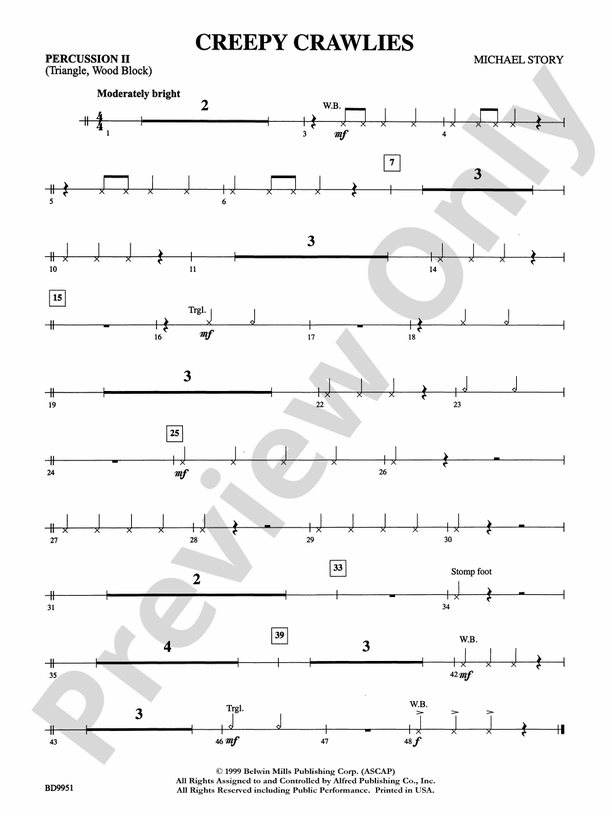Creepy Crawlies: 2nd Percussion: 2nd Percussion Part - Digital Sheet ...