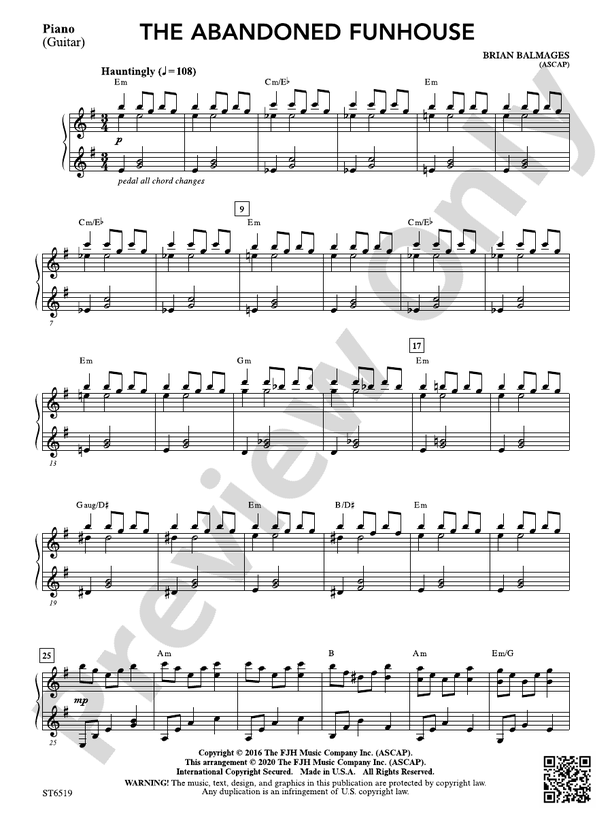 The Abandoned Funhouse: Piano/Guitar: Piano/Guitar Part: Brian Balmages ...