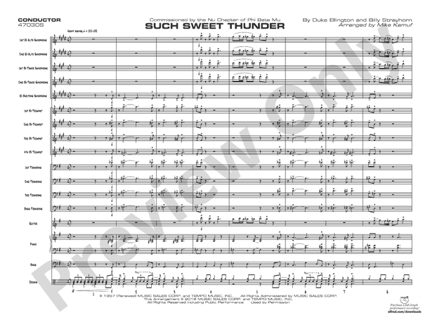 Such Sweet Thunder: Score: Jazz Ensemble Score - Digital Sheet Music ...