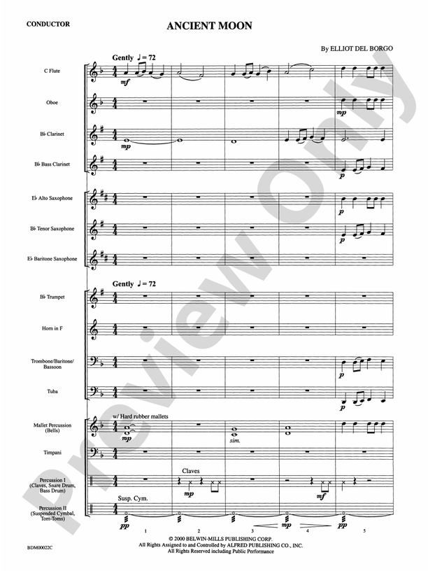 Ancient Moon: Score: Concert Band Score - Digital Sheet Music Download