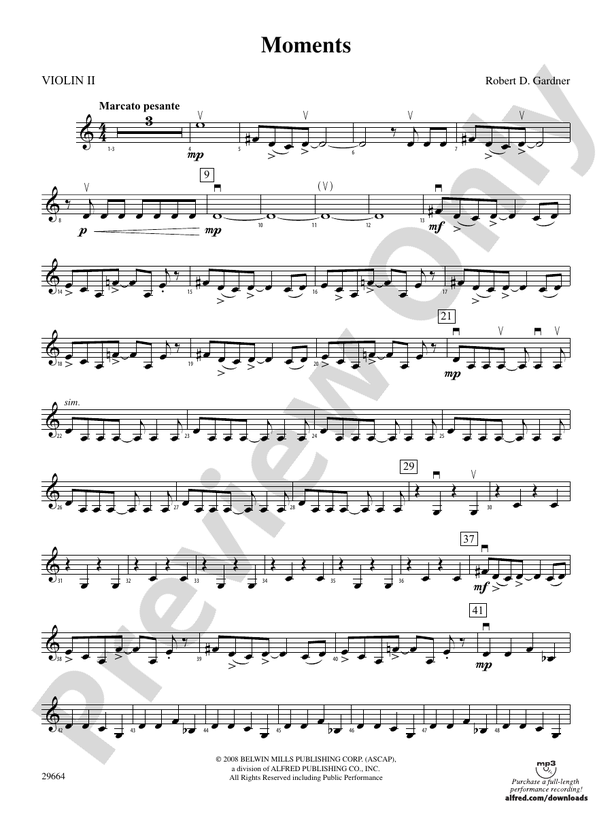 Moments: 2nd Violin: 2nd Violin Part - Digital Sheet Music Download