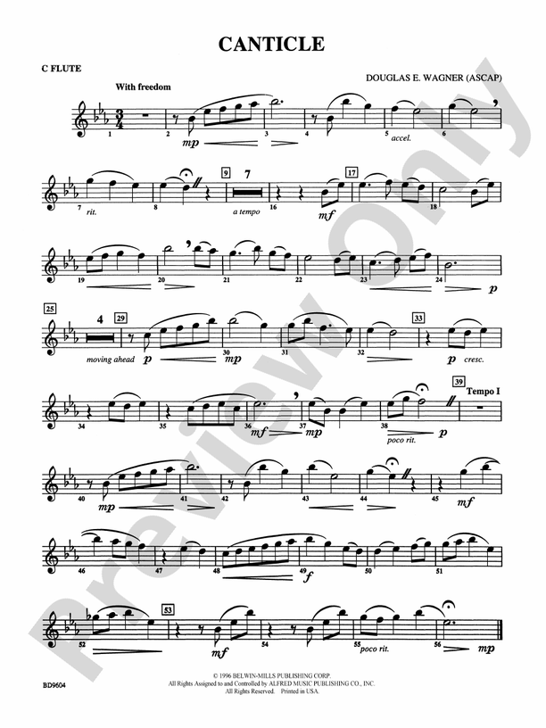 Canticle: Flute: Flute Part - Digital Sheet Music Download
