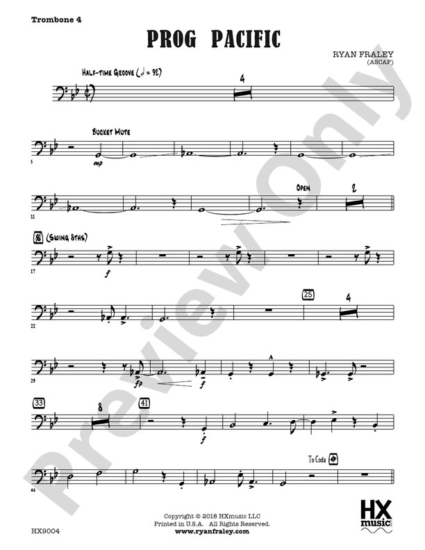Prog Pacific: Trombone 4: Trombone 4 Part: Ryan Fraley - Digital Sheet Music Download