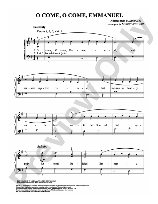 O Come, O Come, Emmanuel: Easy Piano: Traditional - Digital Sheet Music ...