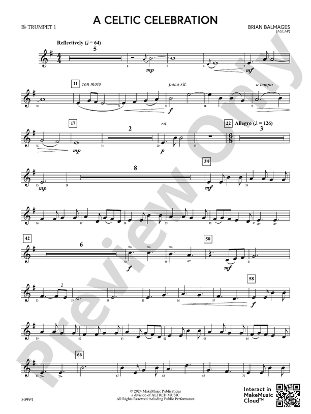 A Celtic Celebration: 1st B-flat Trumpet: 1st B-flat Trumpet Part ...