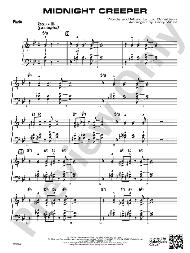 Midnight Creeper: Piano Accompaniment: Piano Accompaniment Part ...