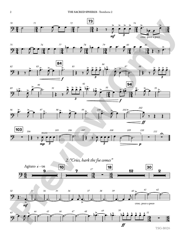 The Sacred Spheres: 2nd Trombone: 2nd Trombone Part - Digital Sheet Music Download