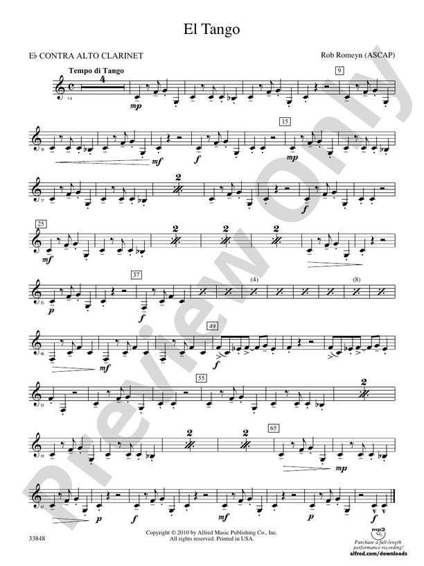 El Tango: (wp) E-flat Contrabass Clarinet: (wp) E-flat Contrabass Clarinet World Part - Digital ...