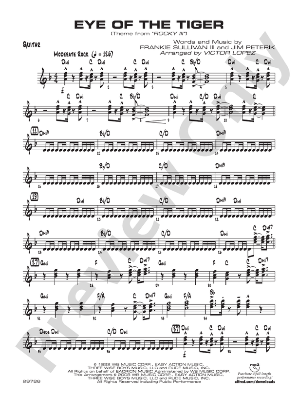 Eye of the Tiger: Guitar: Guitar Part - Digital Sheet Music Download