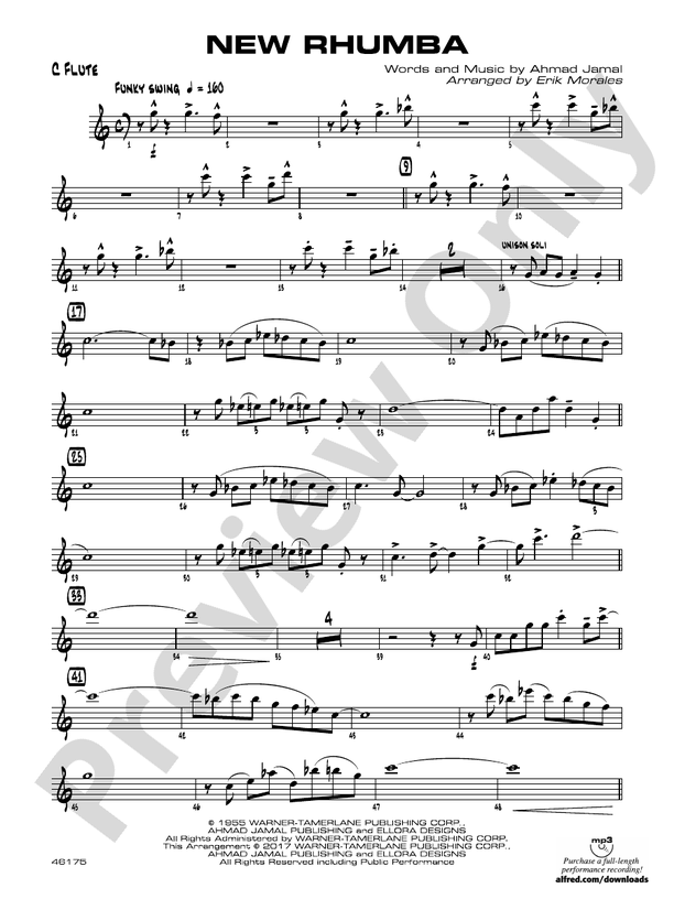 New Rhumba: Flute: Flute Part - Digital Sheet Music Download