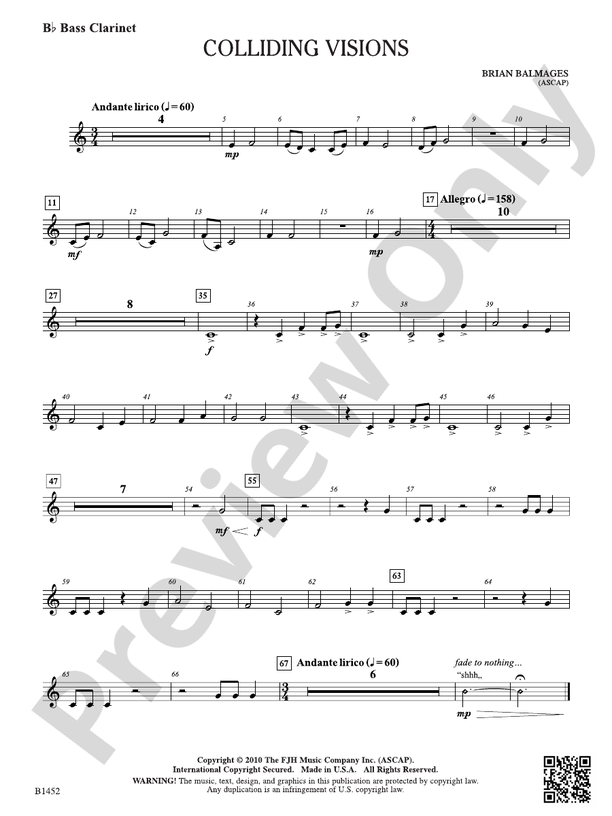 Colliding Visions: B-flat Bass Clarinet: B-flat Bass Clarinet Part ...