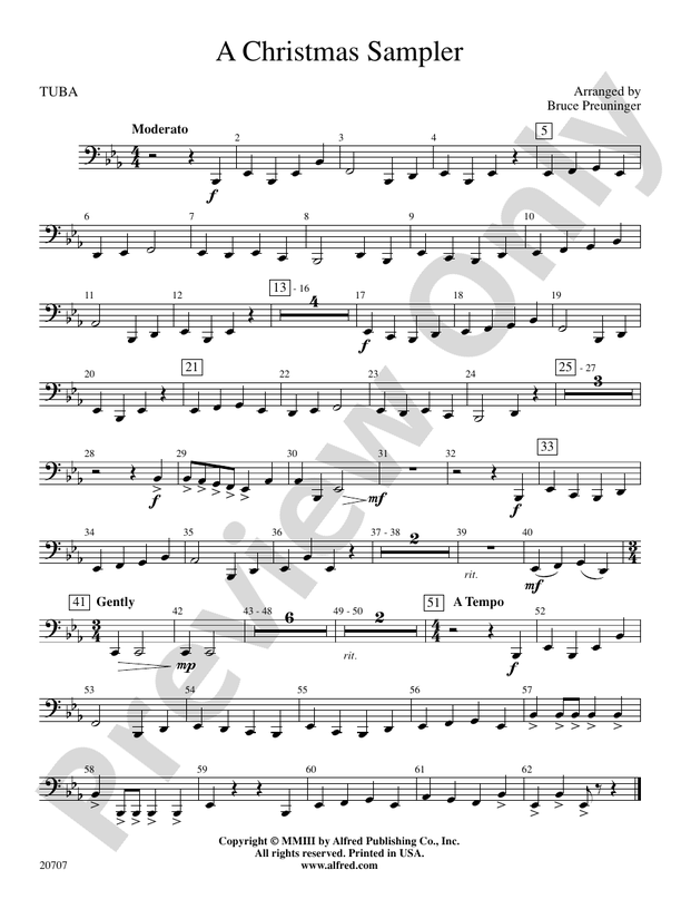 A Christmas Sampler: Tuba: Tuba Part - Digital Sheet Music Download