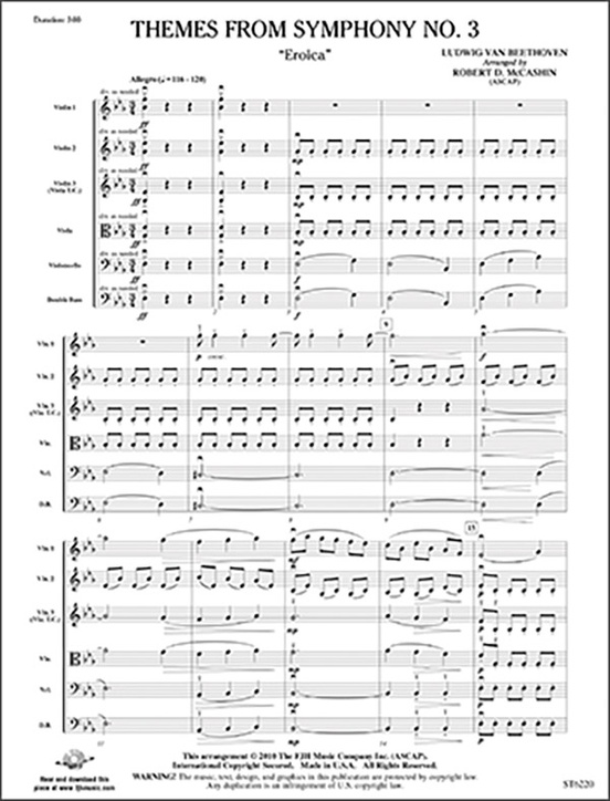 Themes from Symphony No. 3 "Eroica": String Orchestra Conductor Score ...