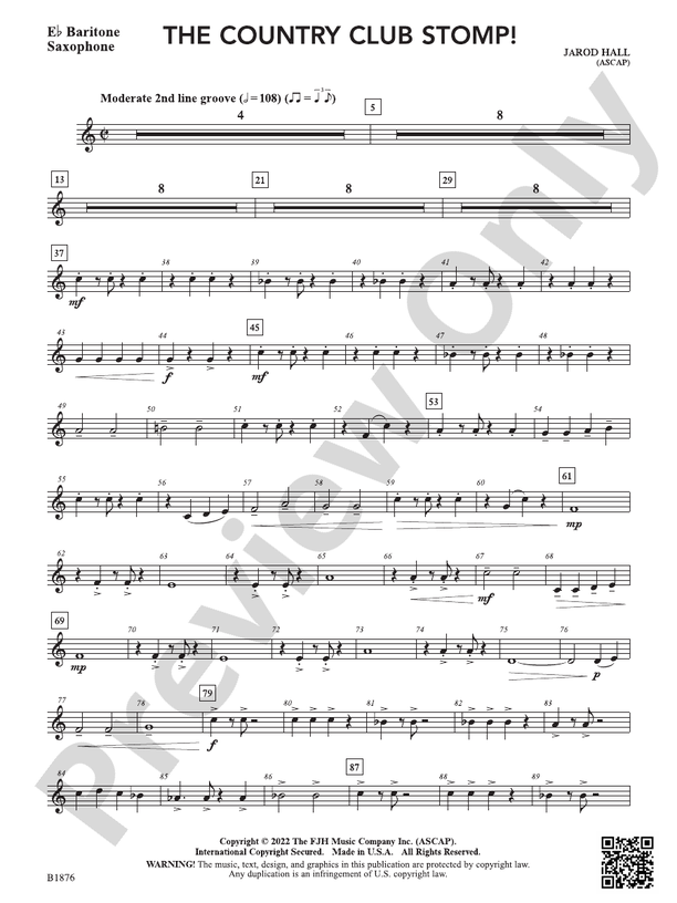 The Country Club Stomp!: E-flat Baritone Saxophone: E-flat Baritone ...