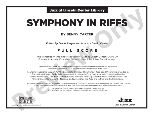 Symphony in Riffs: Score: Jazz Ensemble Score - Digital Sheet Music ...