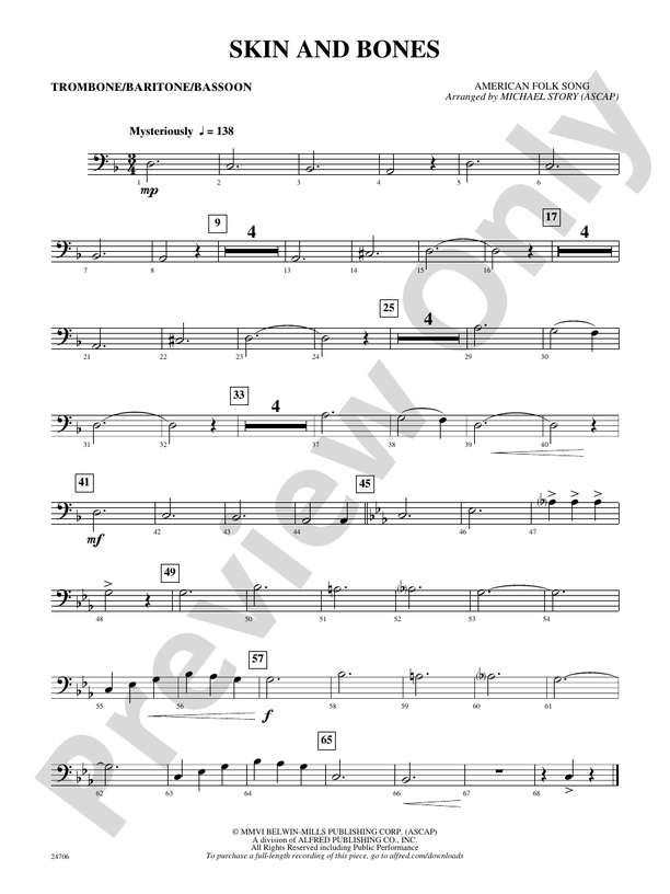 Skin and Bones: 1st Trombone: 1st Trombone Part - Digital Sheet Music ...