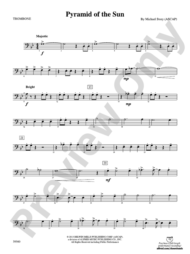 Pyramid of the Sun: 1st Trombone: 1st Trombone Part - Digital Sheet ...