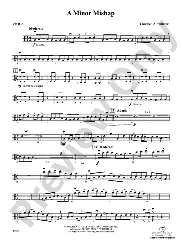 A Minor Mishap: Viola: Viola Part - Digital Sheet Music Download