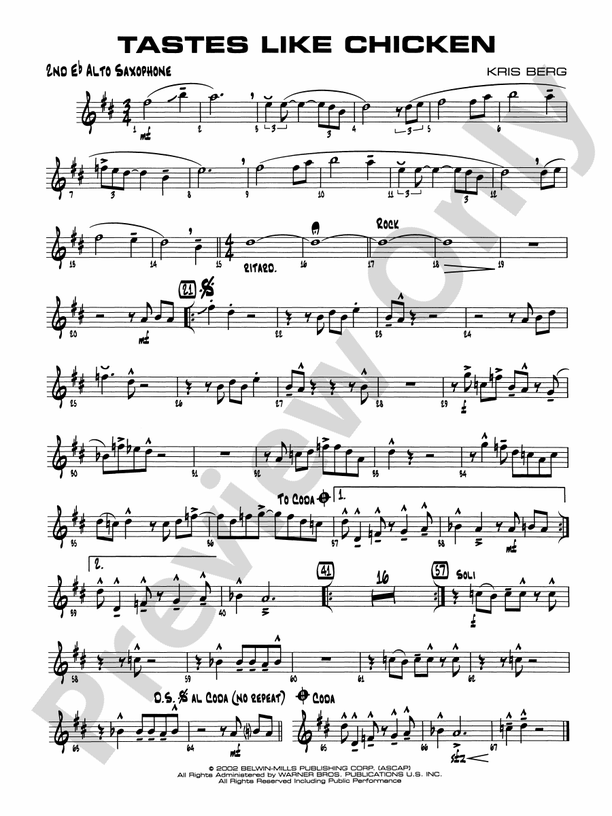 Tastes Like Chicken: 2nd E-flat Alto Saxophone: 2nd E-flat Alto ...