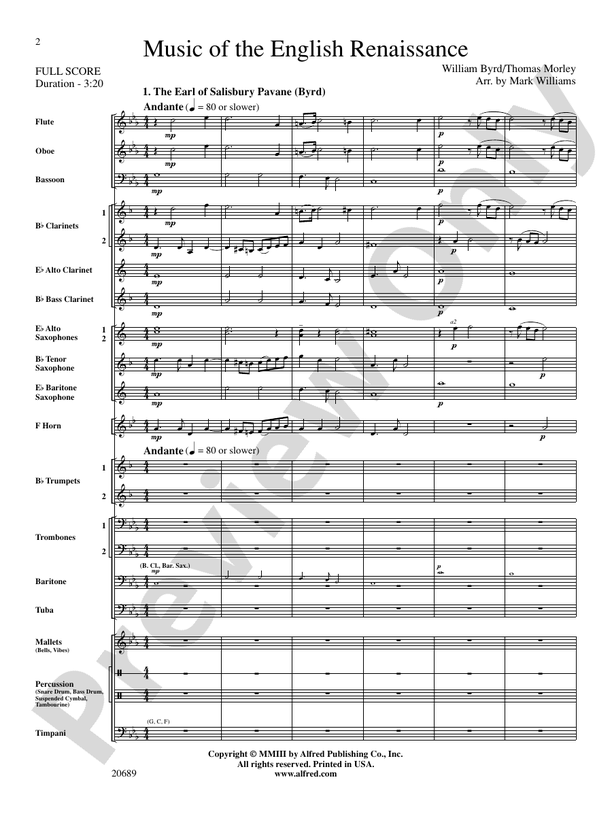 Music of the English Renaissance: Score: Concert Band Score - Digital ...