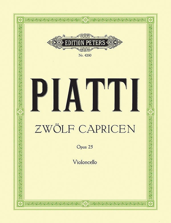 12 Caprices Op. 25 for Cello: Cello (Solo): Alfredo Piatti | Sheet Music