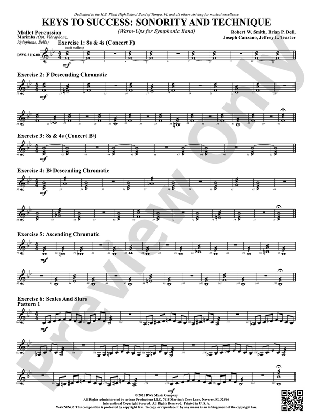 Keys to Success: Sonority and Technique - Warm-Ups for Symphonic Band ...
