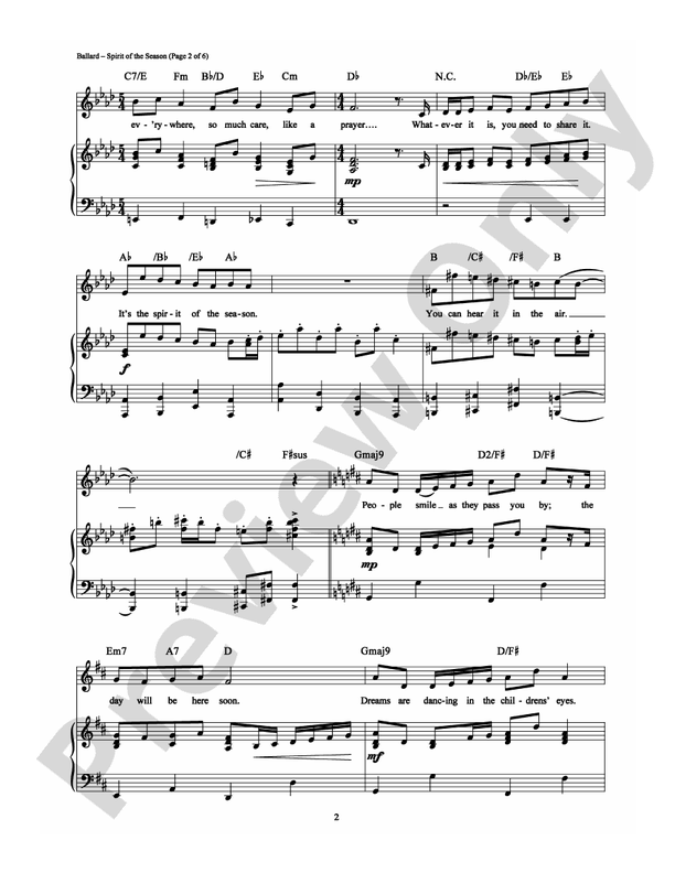 Spirit of the Season: Piano: Glen Ballard - Digital Sheet Music Download