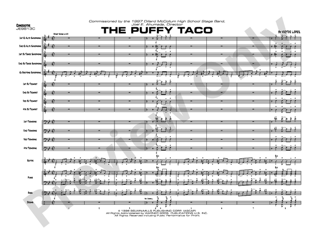 Puffy Taco: Score: Jazz Ensemble Score - Digital Sheet Music Download