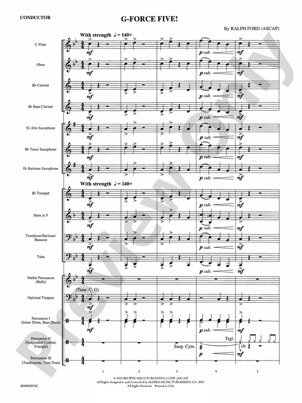 G-Force Five!: Score: Concert Band Score - Digital Sheet Music Download