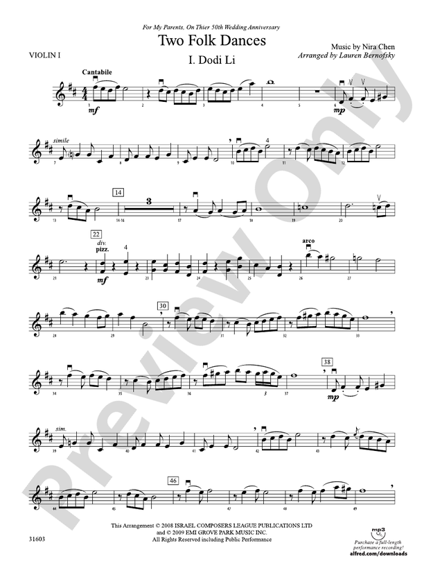 Two Folk Dances: 1st Violin: 1st Violin Part - Digital Sheet Music Download