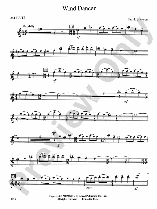 Wind Dancer: 2nd Flute: 2nd Flute Part - Digital Sheet Music Download