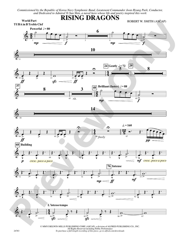 Rising Dragons: (wp) B-flat Tuba T.C.: (wp) B-flat Tuba T.C. World Part ...